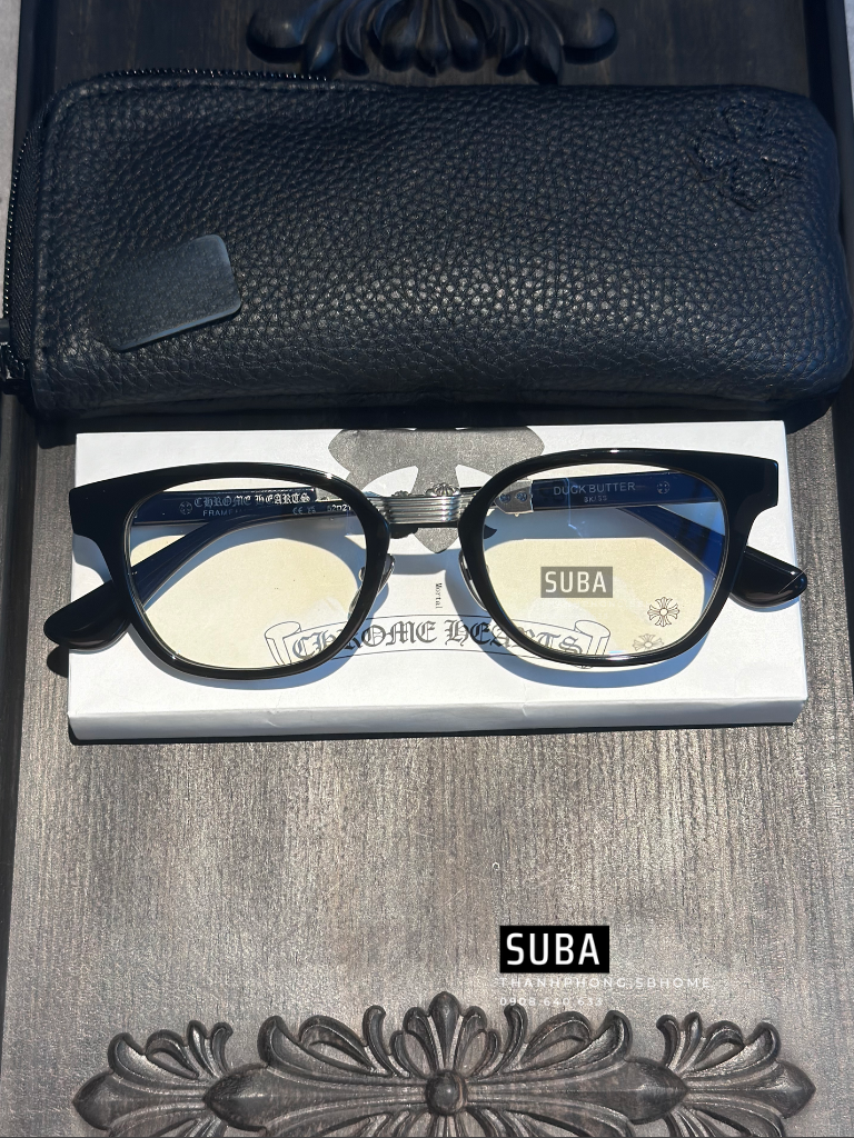 Kính Chrome Hearts Buck Butter | Bạc 925s – Đen/Trong – Suba Homee