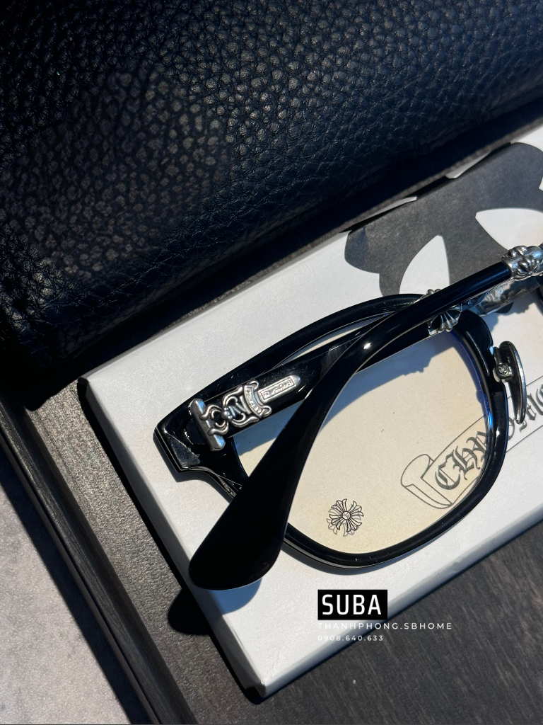 Kính Chrome Hearts Buck Butter | Bạc 925s – Đen/Trong – Suba Homee